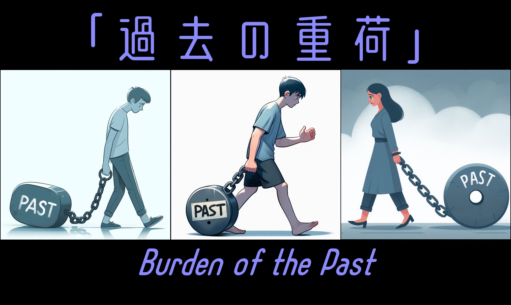 過去の重荷（Burden of the Past） - AIで描く風刺画