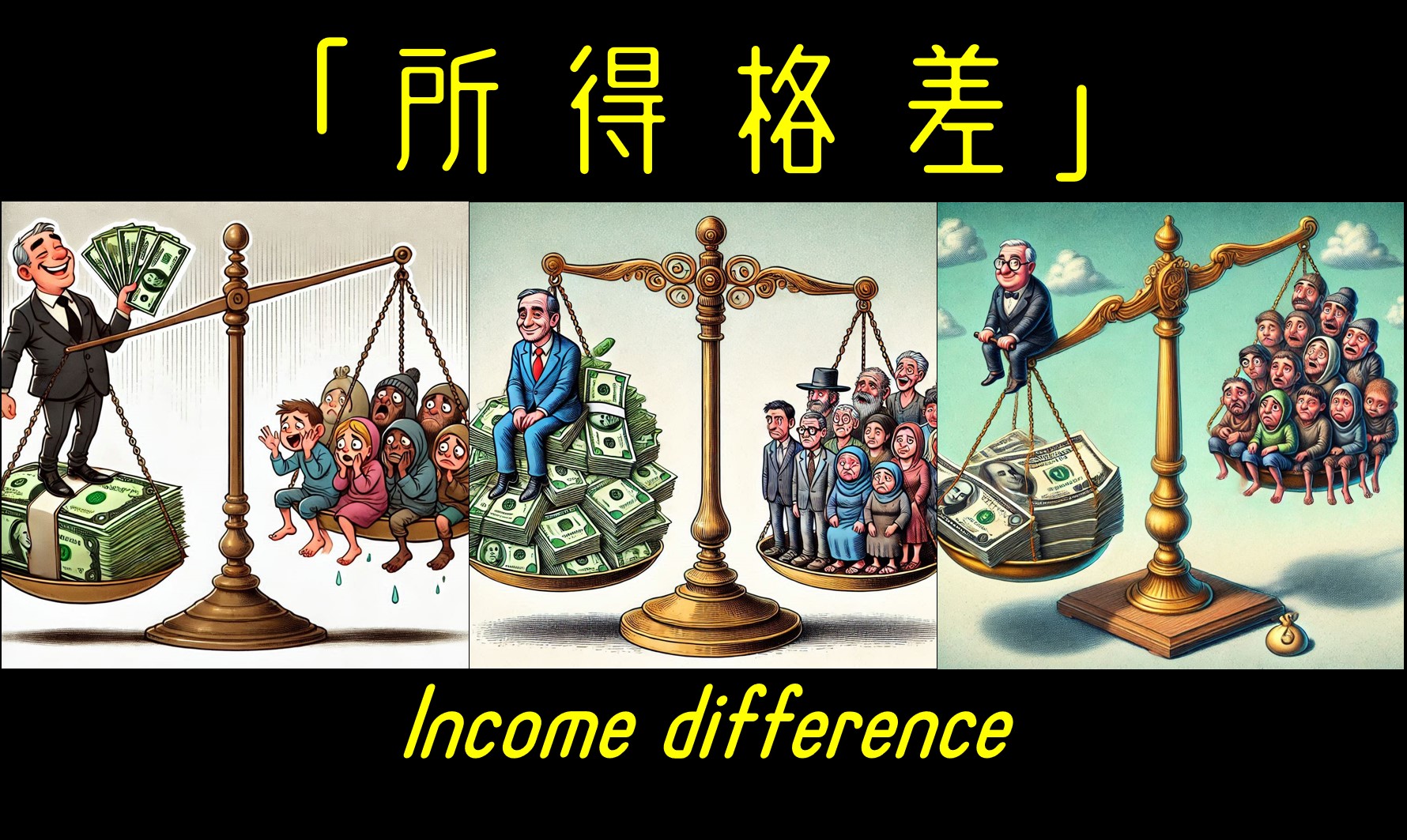 所得格差（Income difference） - AIで描く風刺画